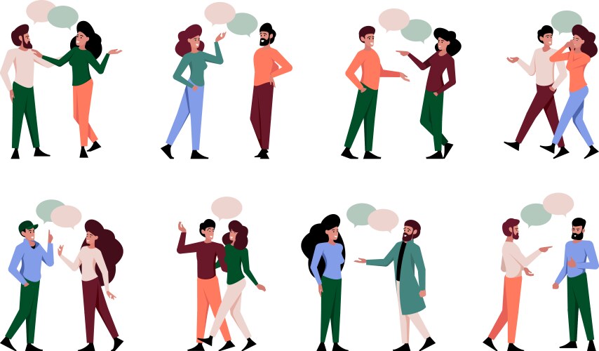 Group people or crowd is talking speaking Vector Image