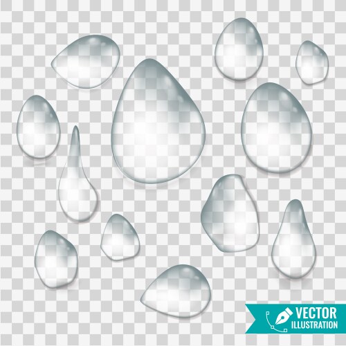 Falling water drops Royalty Free Vector Image - VectorStock