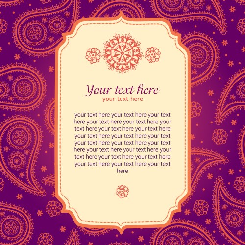 Indian mughal arch frame Royalty Free Vector Image