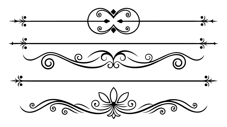 Decorative swirl text separators vintage divider Vector Image