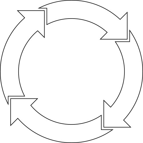 4 arrows in circle Royalty Free Vector Image - VectorStock