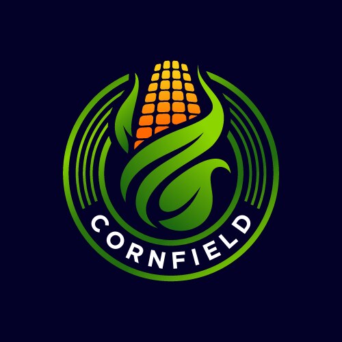 Sweet corn logo on black background Royalty Free Vector