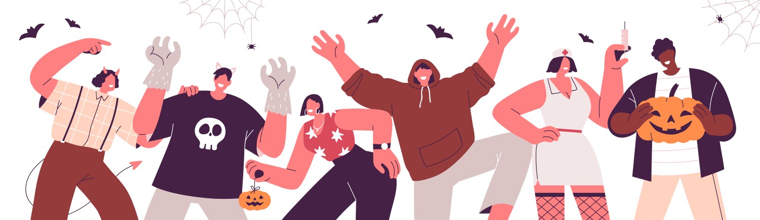 Web banner template with group people Royalty Free Vector