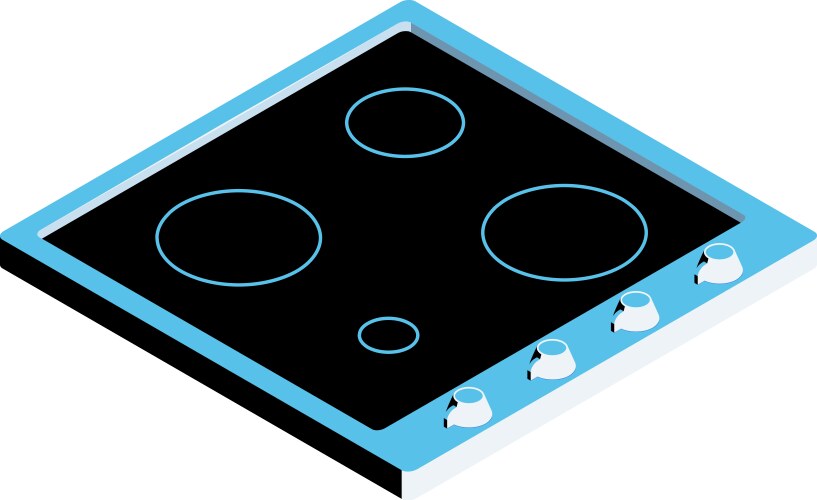 Induction icons of cooker or kitchen cooking hob Vector Image