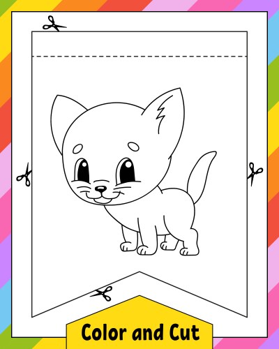 Coloring book pages for kids cute cartoon Vector Image
