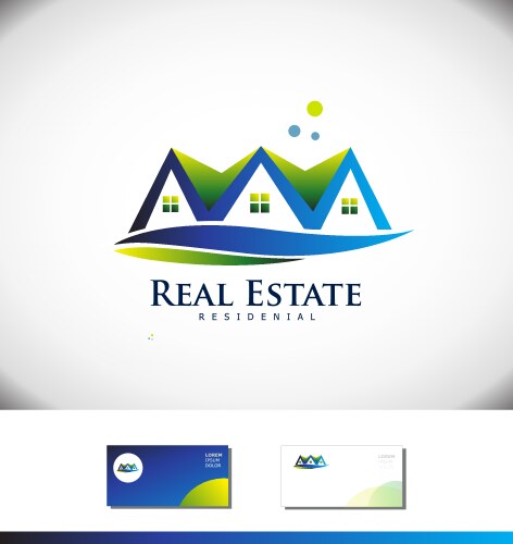 Beach real estate logo Royalty Free Vector Image