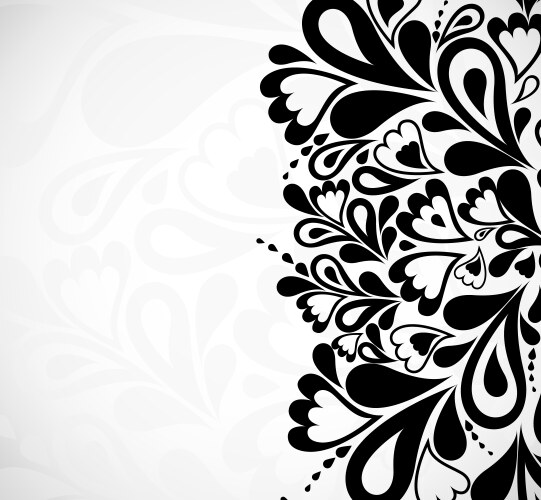 Abstract pattern white flowers black background Vector Image
