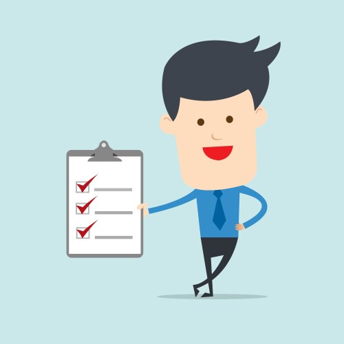 Woman make notes concept Royalty Free Vector Image