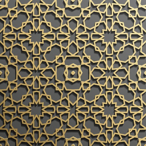 Seamless islamic pattern 3d traditional arabic Vector Image