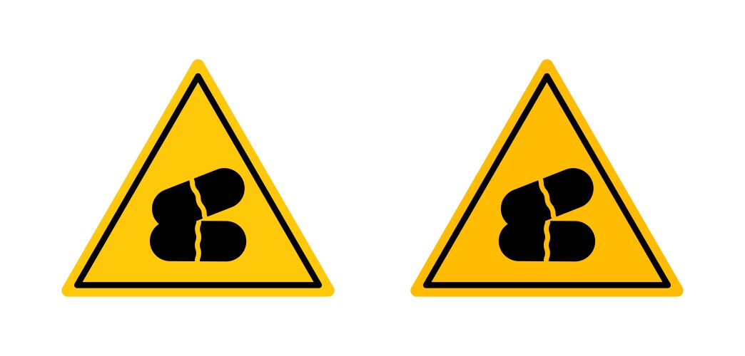 Side effects sign icon set information Royalty Free Vector