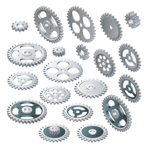 Big set of various gear wheels Royalty Free Vector Image