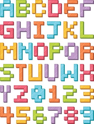 Stitched alphabet Royalty Free Vector Image - VectorStock