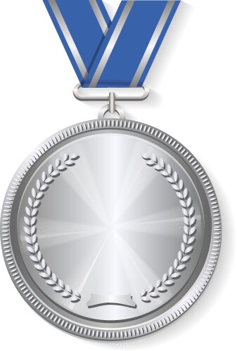Silver medal with ribbon Royalty Free Vector Image