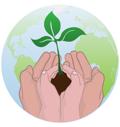 Earth in hands Royalty Free Vector Image - VectorStock