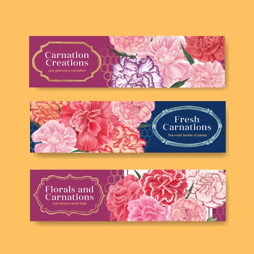 Colorful flower banners set Royalty Free Vector Image