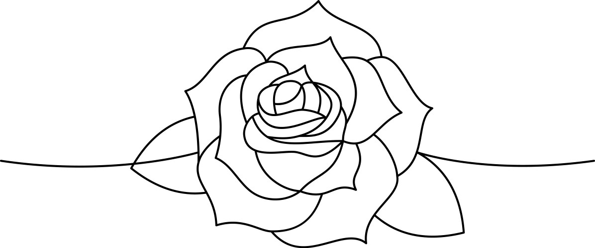Rose One Line Drawing Vector Images (over 2,400)