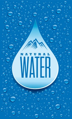 Many water drops on blue background Royalty Free Vector