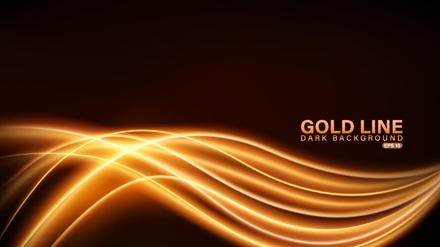 Gold twist of light on dark background Royalty Free Vector