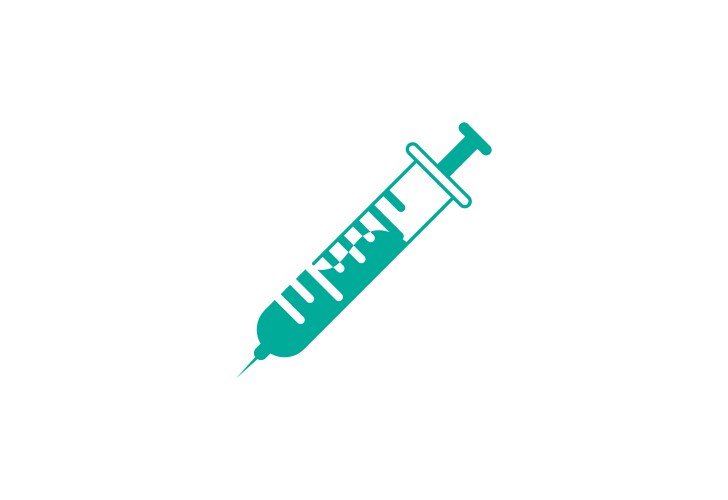 Medical syringe injection logo design concept Vector Image