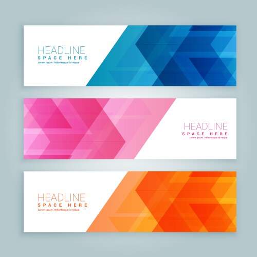 Horizontal polygonal banners Royalty Free Vector Image