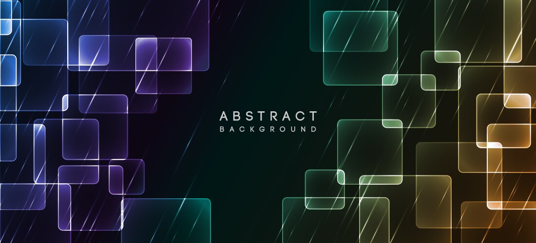 Shiny neon design square shape abstract background