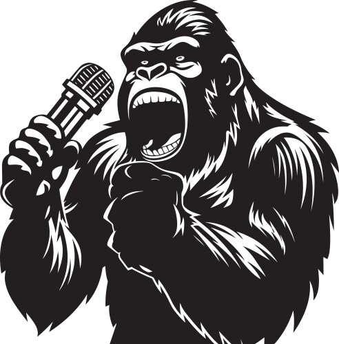 Mic mastery black logo design sonic simian Vector Image