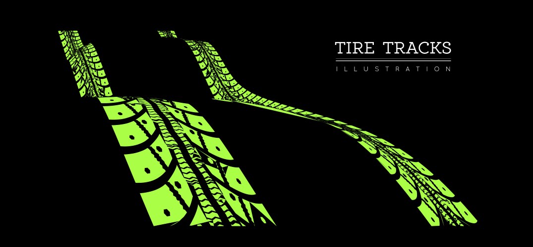 Tire tread marks infographic Royalty Free Vector Image