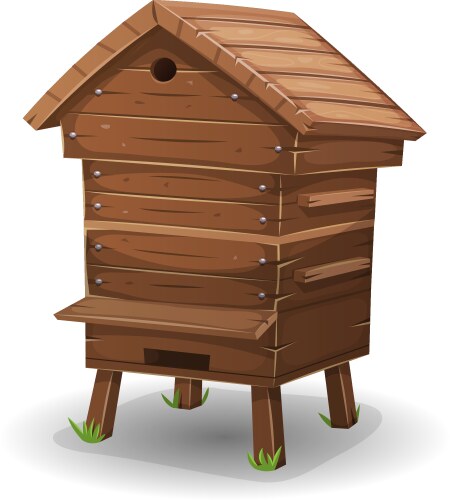 Wood beehive icon cartoon style Royalty Free Vector Image