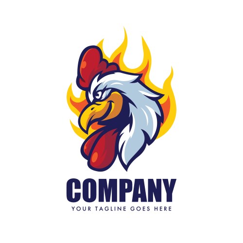 Eagle head burning fire flame logo mascot Vector Image