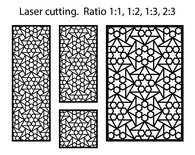Laser cutting pattern design Royalty Free Vector Image