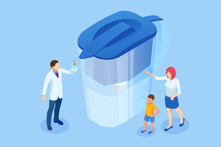 Water pour drink jug bowl retro vintage cartoon Vector Image