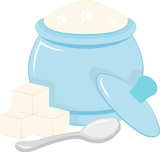 Realistic sugar sucrose powder and lumps brown Vector Image