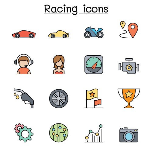 Speed icon set in thin line style Royalty Free Vector Image