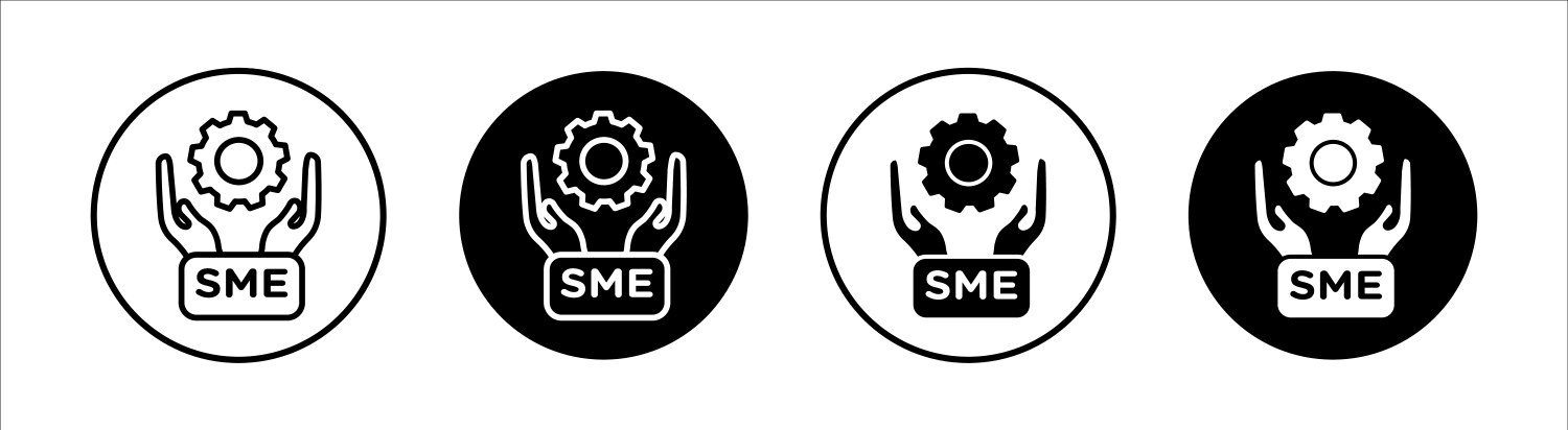 Sme outline icon collection or set thin line Vector Image