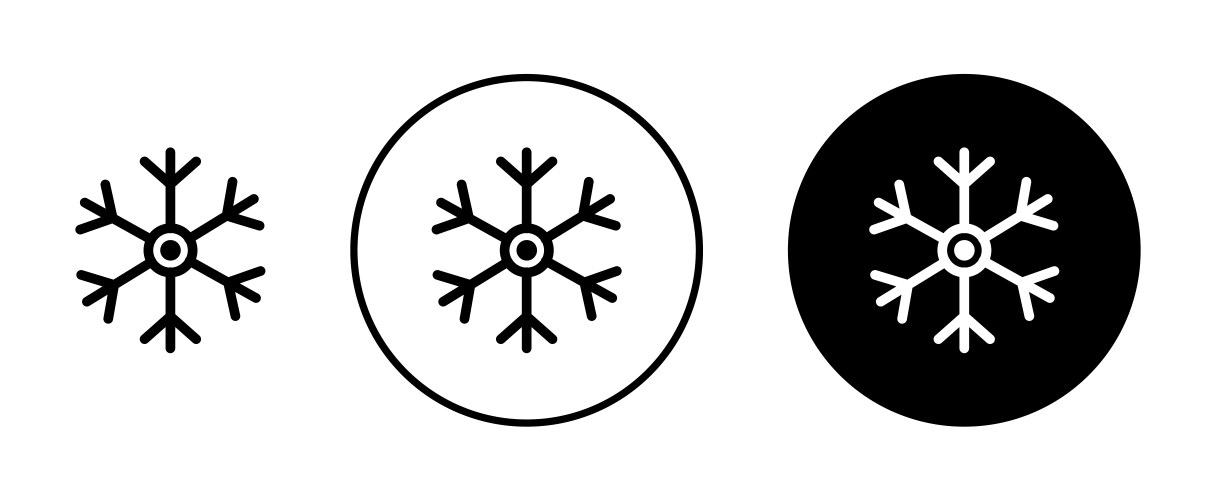 Snowflake icon set snowflake snow cold symbol in Vector Image