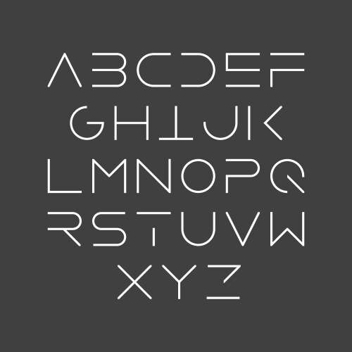 Thin single line font one continuous modern Vector Image