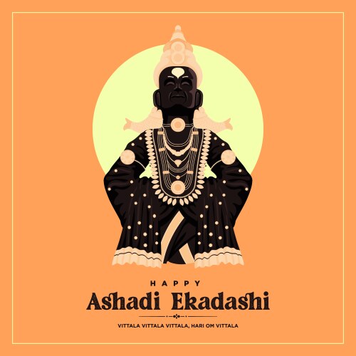 Happy ashadi ekadashi banner design Royalty Free Vector