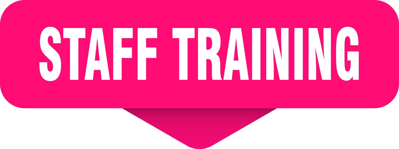 Staff training sticker sign Royalty Free Vector Image