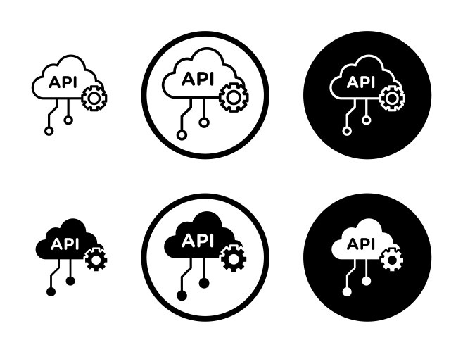 Api line icon set Royalty Free Vector Image - VectorStock
