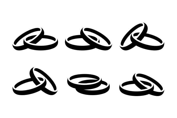 Wedding ring icons Royalty Free Vector Image - VectorStock