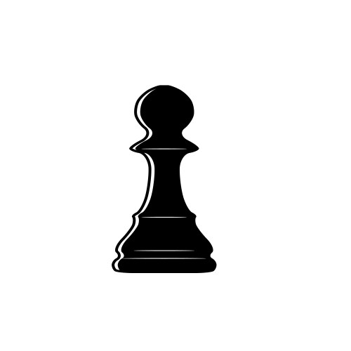 Rook chess piece black and white Royalty Free Vector Image