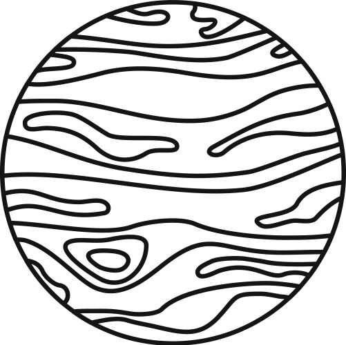 Sticker template with jupiter planet isolated Vector Image