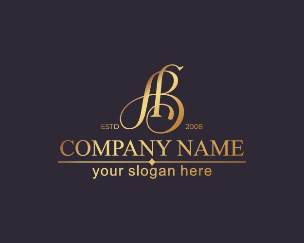 Logo ab letter template elements personal Vector Image