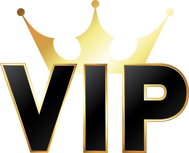Black round banner with golden crown Royalty Free Vector