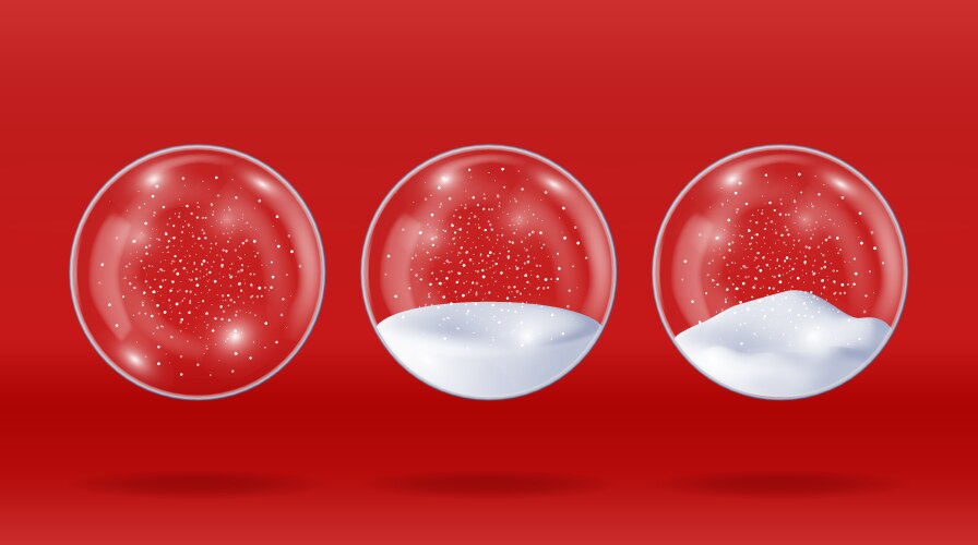 3d glass christmas snow ball Royalty Free Vector Image