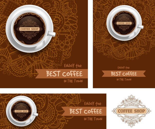 Coffee templates Royalty Free Vector Image - VectorStock