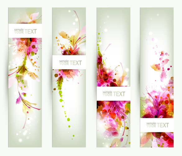 Four seasons of tree and landscape Royalty Free Vector Image