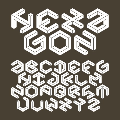 Impossible shape font Royalty Free Vector Image