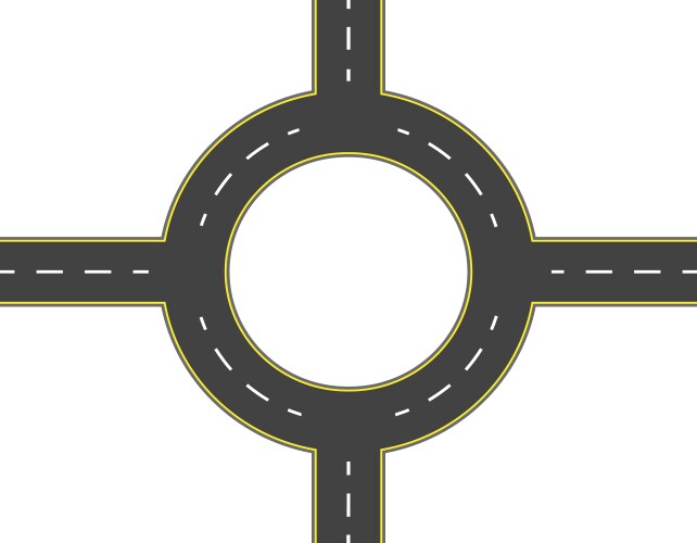 Empty roundabout top view circular traffic Vector Image