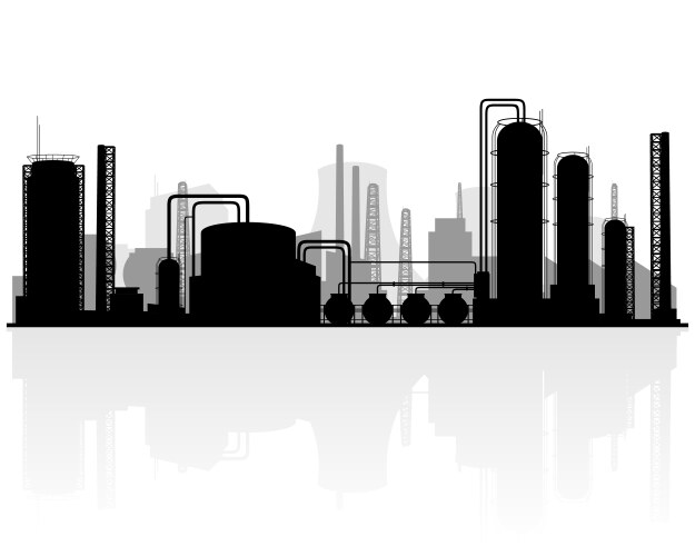 Oil refinery poster Royalty Free Vector Image - VectorStock
